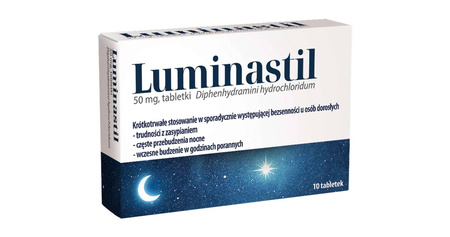 LUMINASTIL 50MG, lek na sen, 10TABLETEK | Tabletka.pl