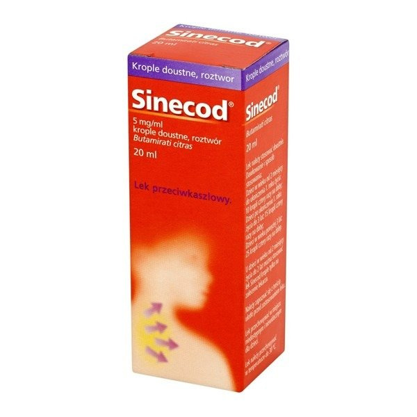 Sinecod krople na suchy kaszel 20 ml | Tabletka.pl