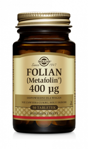 SOLGAR FOLIAN (METAFOLINA) 400mcg 50 TABLETEK | Tabletka.pl