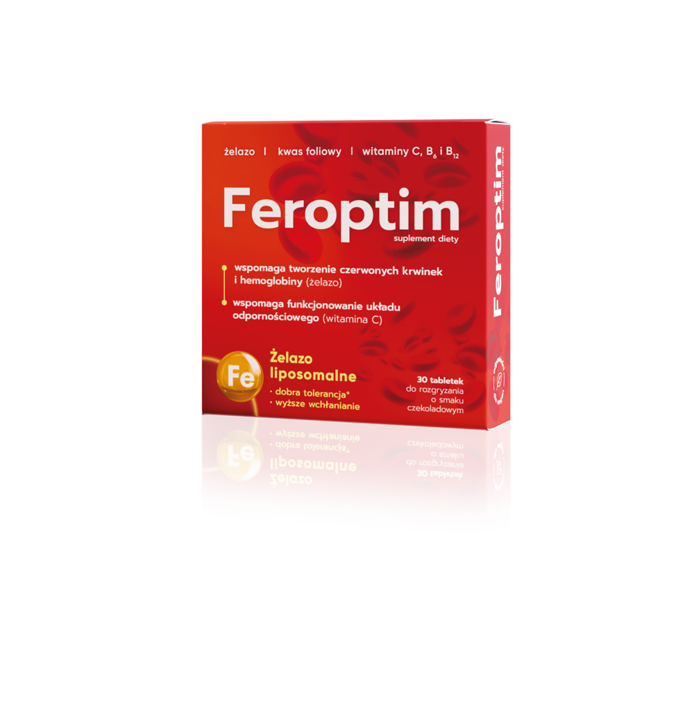 Feroptim, żelazo liposomalne, 30TABLETEK DO ROZGRYZANIA | Tabletka.pl