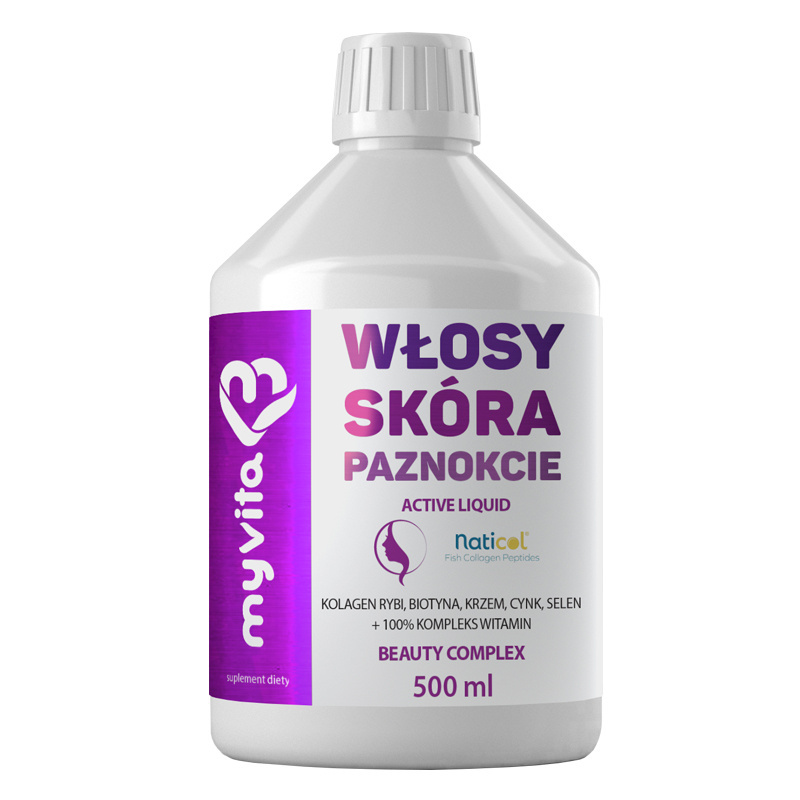 MYVITA WŁOSY SKÓRA PAZNOKCIE ACTIVE LIQUID 500ML | Tabletka.pl