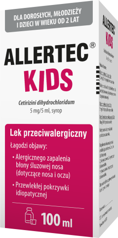 Allertec Kids 5 mg/5ml, syrop na alergię, 100 ml | Tabletka.pl