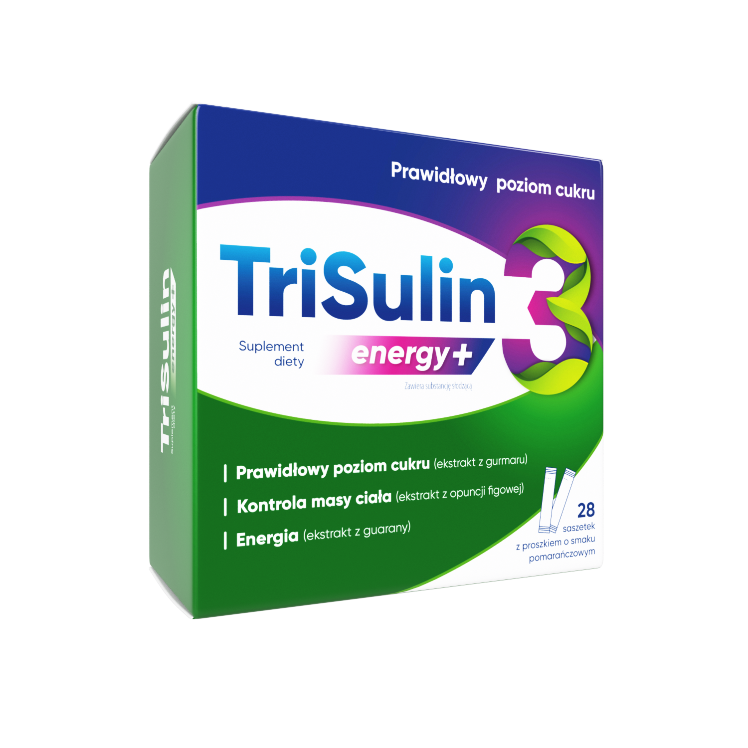 TRISULIN ENERGY+, na poziom cukru i prawidłową masę ciała, 28SASZETEK ...