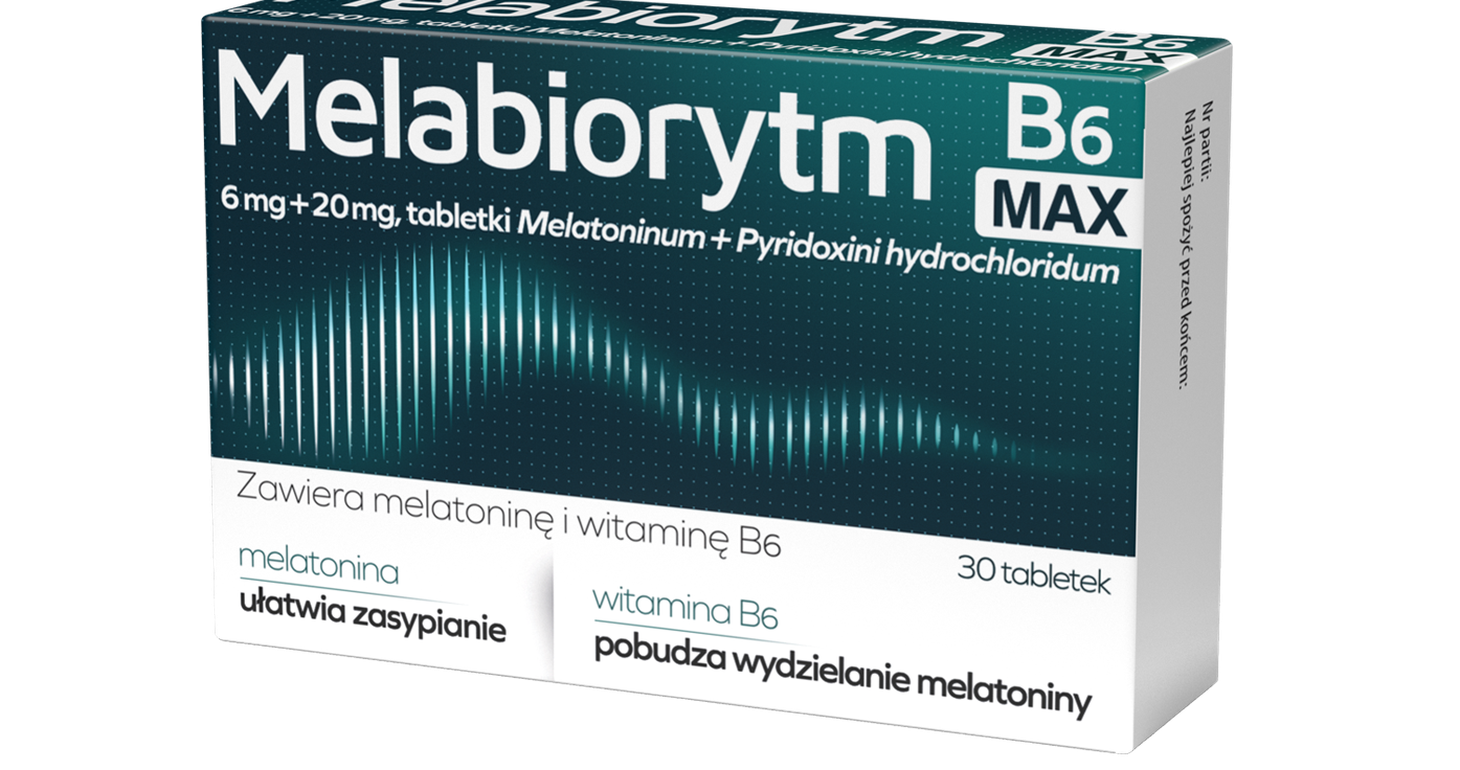 MELABIORYTM B6 MAX, 6 mg melatoniny z witaminą B6, 30TABLETEK | Tabletka.pl