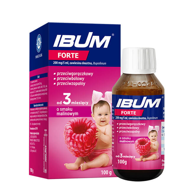 Ibum Forte, zawiesina doustna, smak malinowy, 100 g | Tabletka.pl